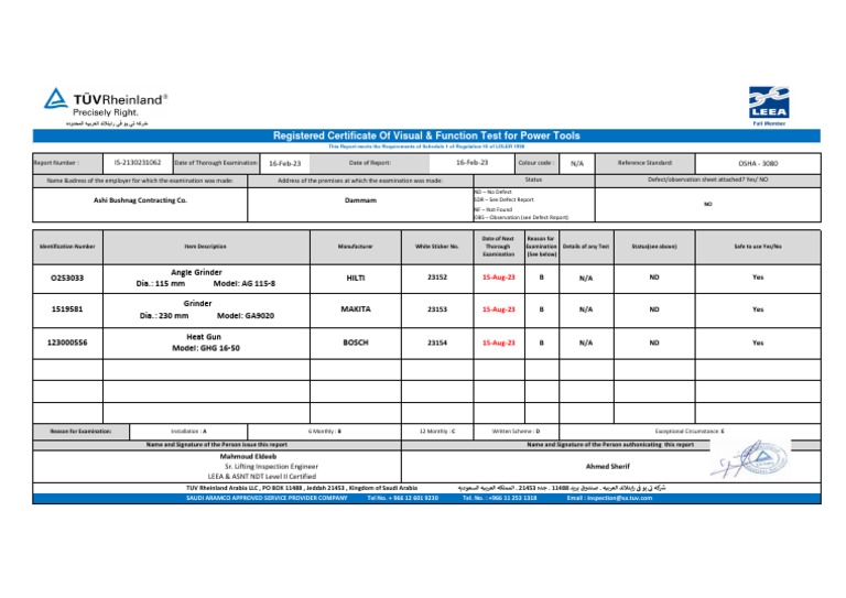 Power Tools Register | PDF