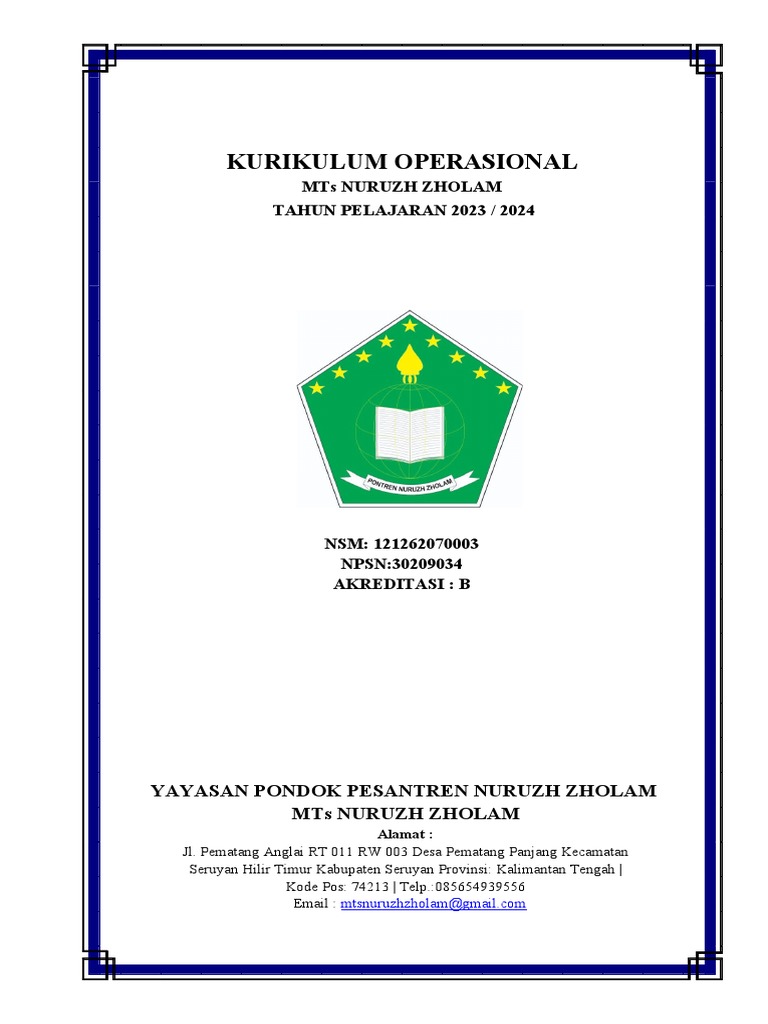Kurikulum Operasional (Kosp) Mts Nuruzh Zholam TP 2023 2024 | PDF