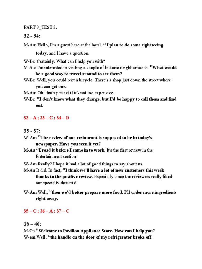 Part 3 - Test 1 | PDF