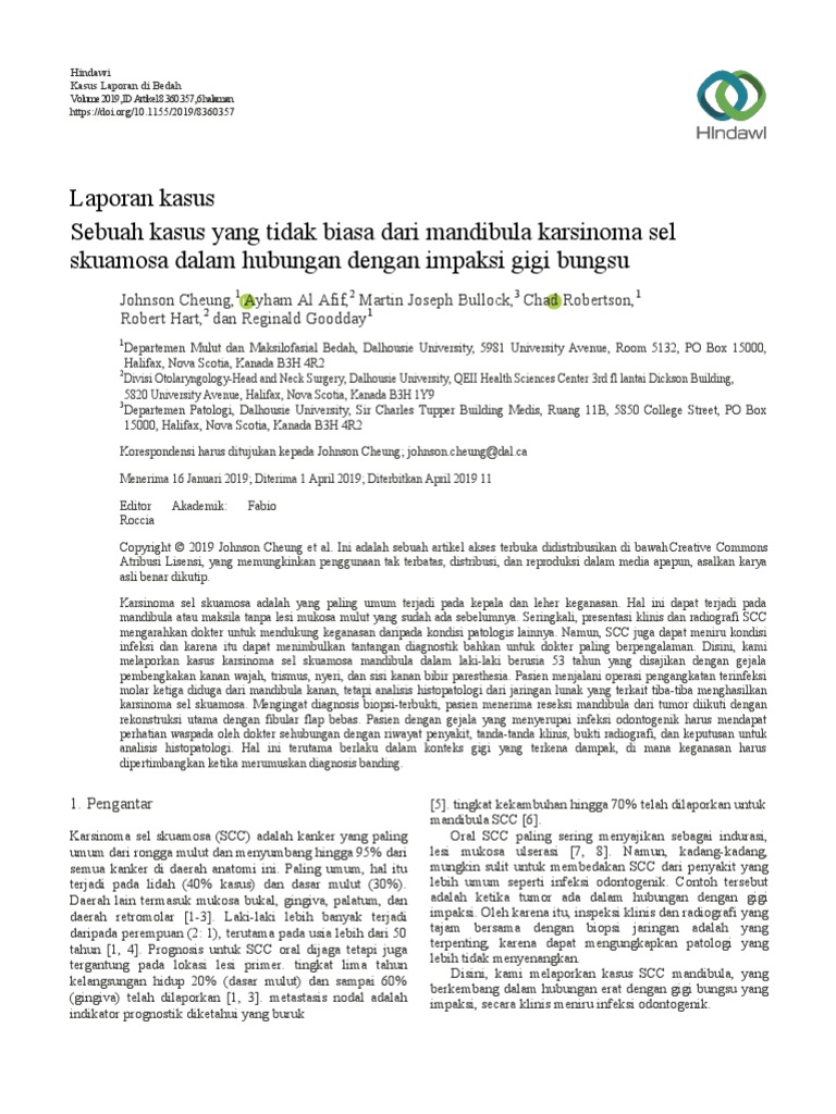 CSS Ulfah Balqis 19036 An Unusual Case of Mandibular Squamous Cell ... CSS Ulfah Balqis 19036 An Unusual Case of Mandibular Squamous Cell ...
