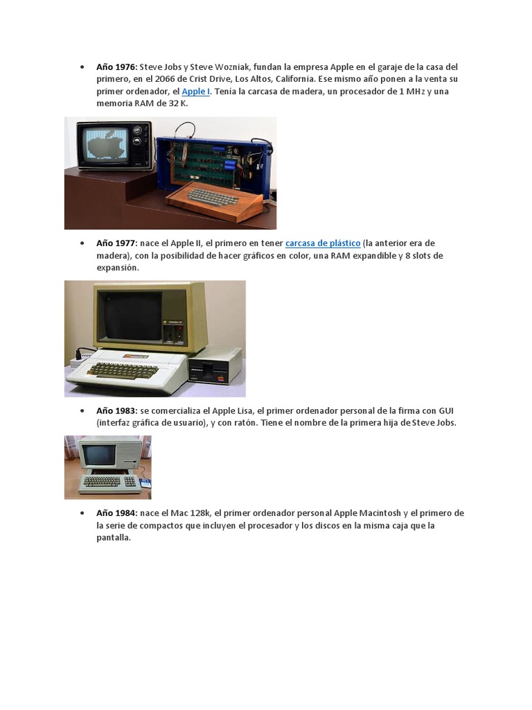 Evolución de Apple: Historia y Productos | PDF