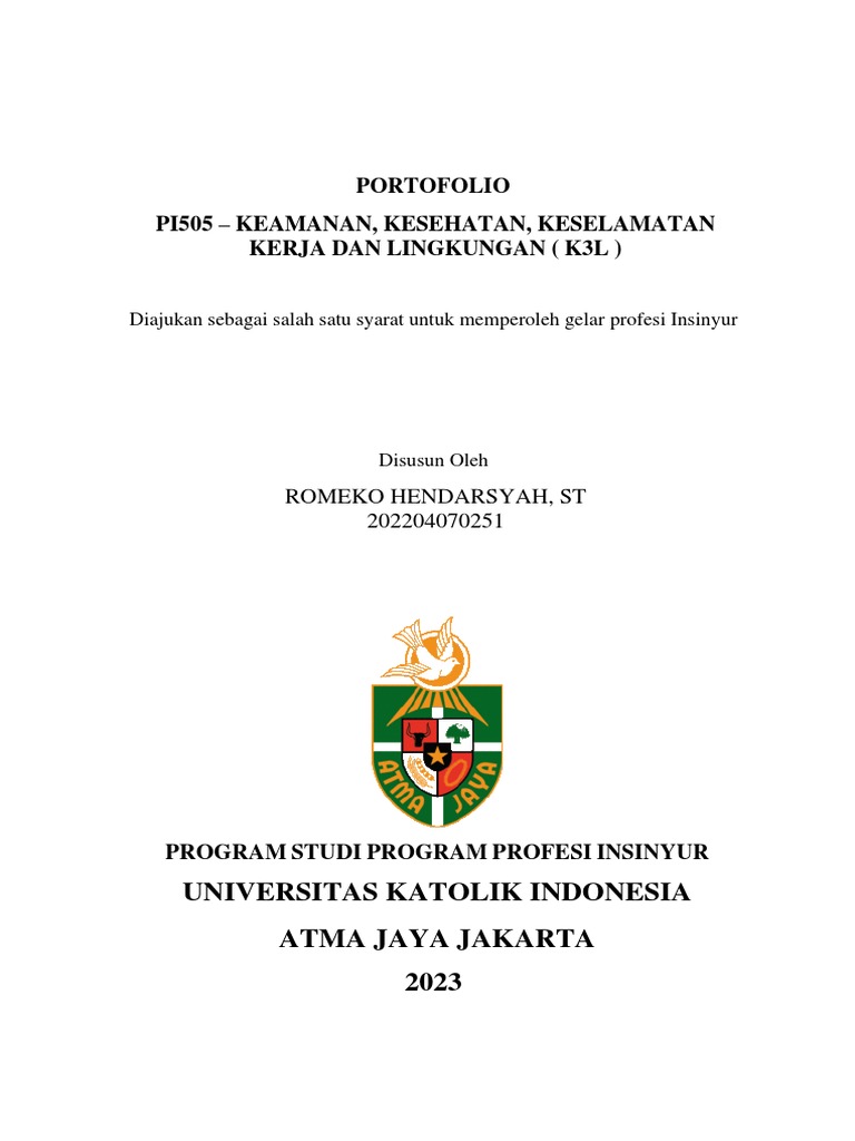 Tugas Portofolio - K3L - Romeko Hendarsyah ST | PDF | Komputer | Teknologi & Rekayasa