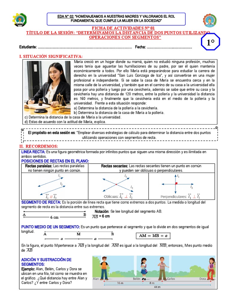 Ficha 1 - 1ero - Eda2 | PDF | Longitud | Matemática Elemental