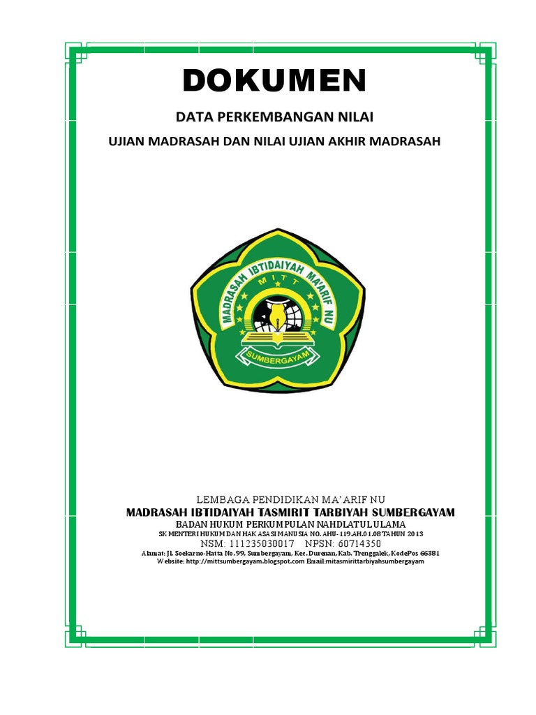 8.data Nilai Ujian Sekolah | PDF