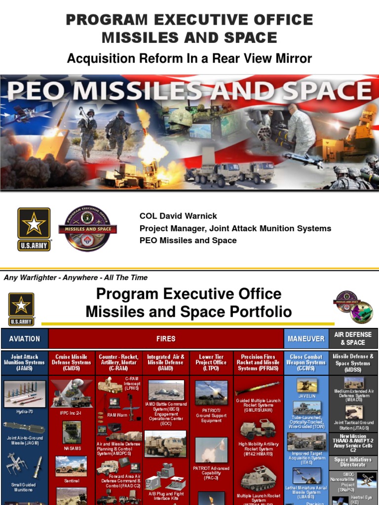 PROGRAM EXECUTIVE OFFICEMISSILES AND SPACE Acquisition Reform in A Rear View Mirror | PDF ...