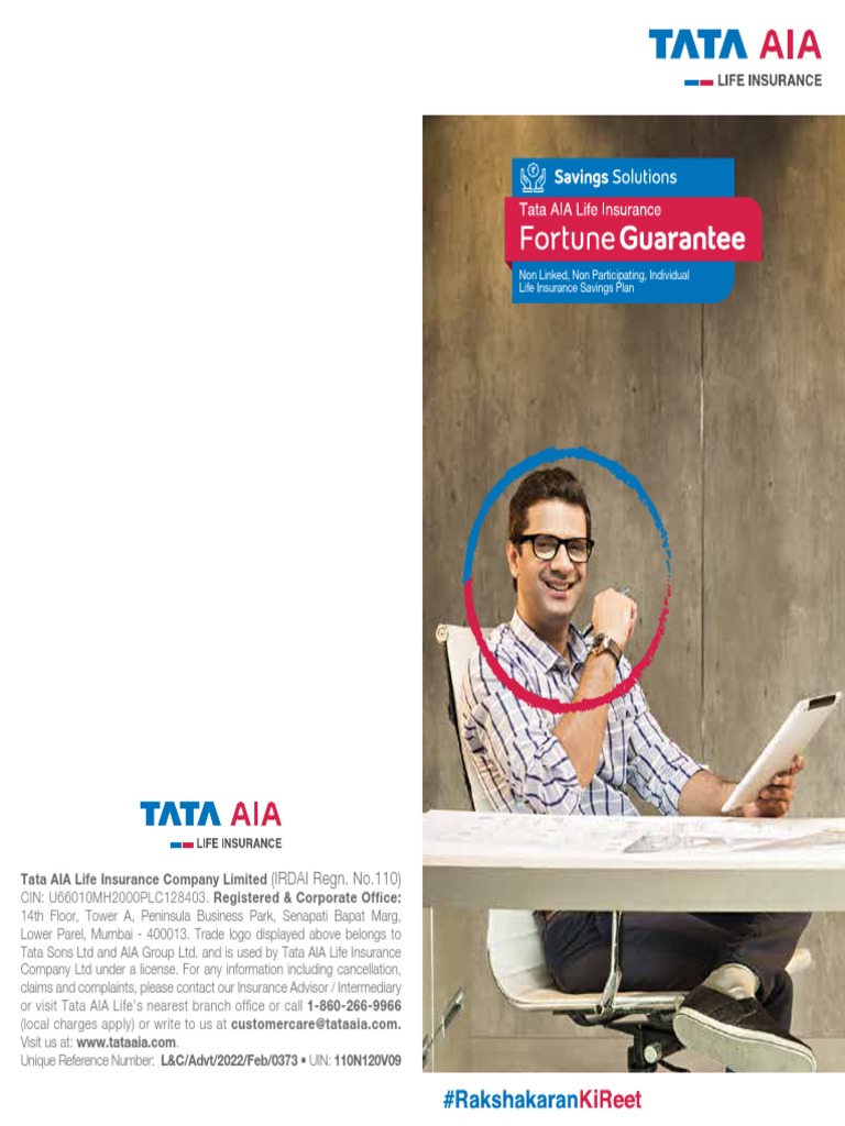Tata AIA Fortune Guarantee Plan Overview | PDF | Insurance | Life Insurance