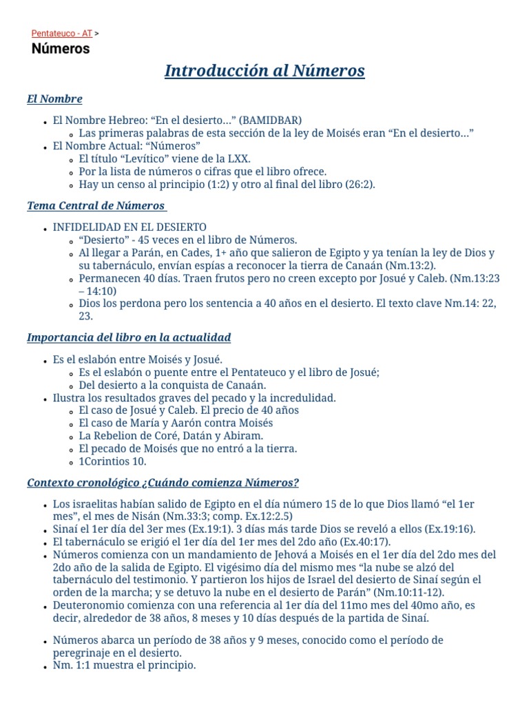Introducción a Números | PDF | Libro de números | Moisés