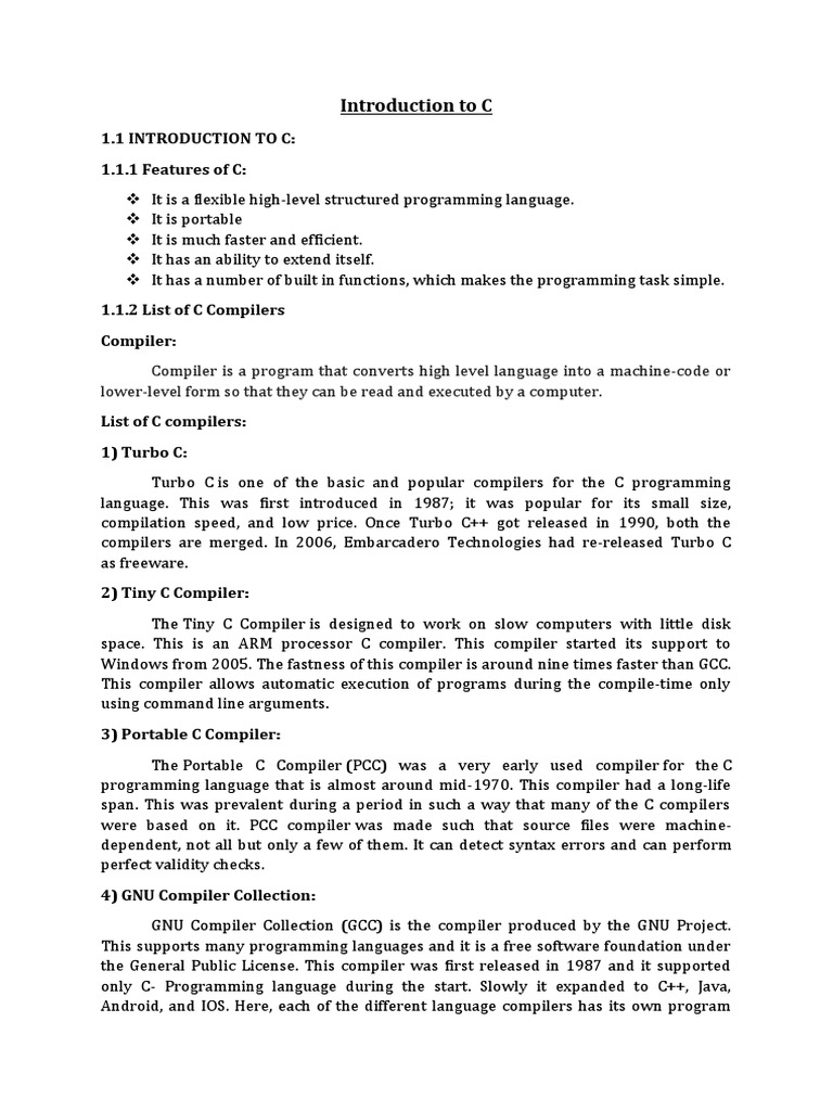C Programming Pdf Data Type Integer Computer Science