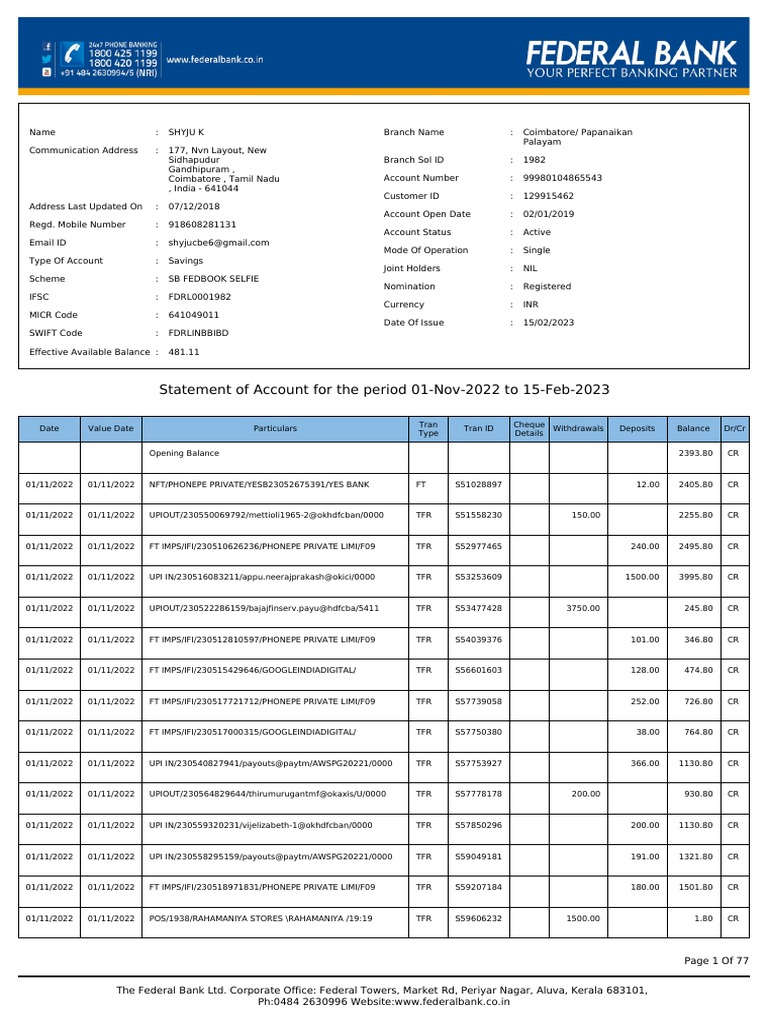 Account Statement | PDF | Banks | Cheque