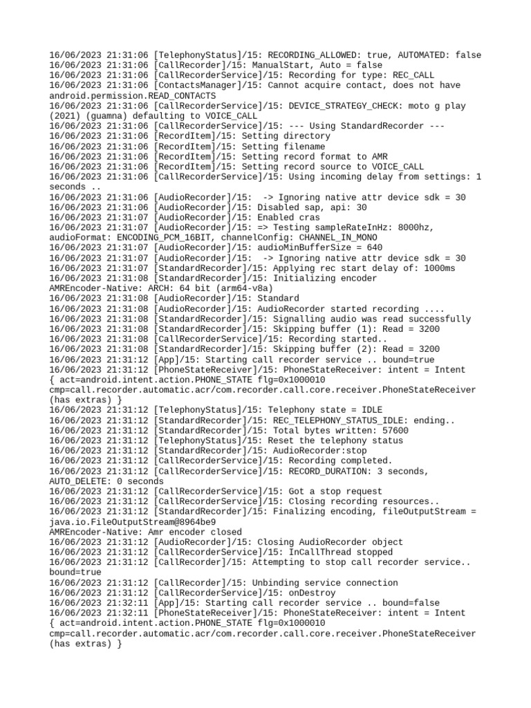 CallRecord Log | PDF | Business | Computers