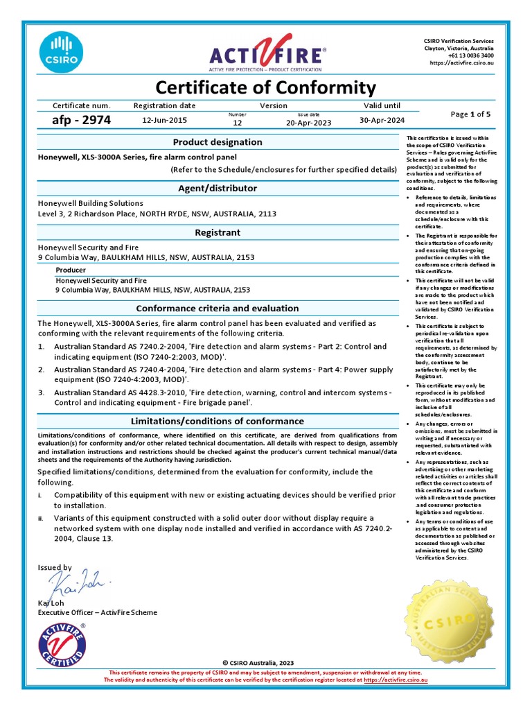 Fire Alarm Certification Details | PDF | Computing | Electrical Engineering
