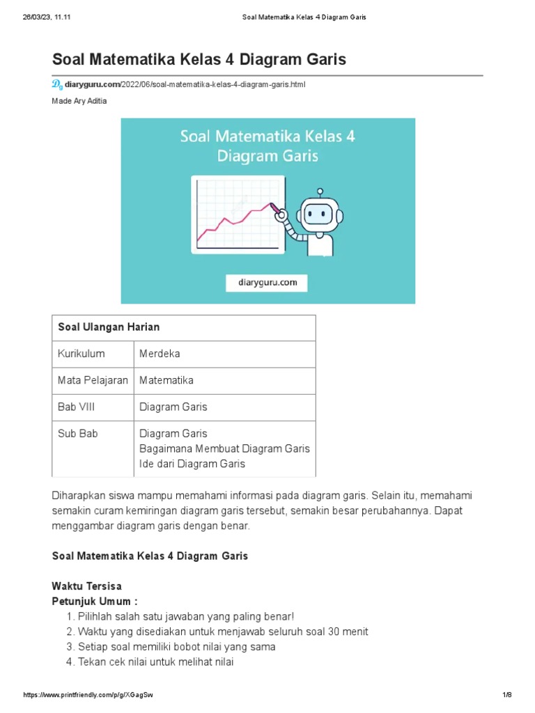 Soal Matematika Kelas 4 Diagram Garis | PDF
