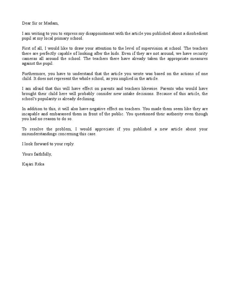 letter to editor-complaint | PDF