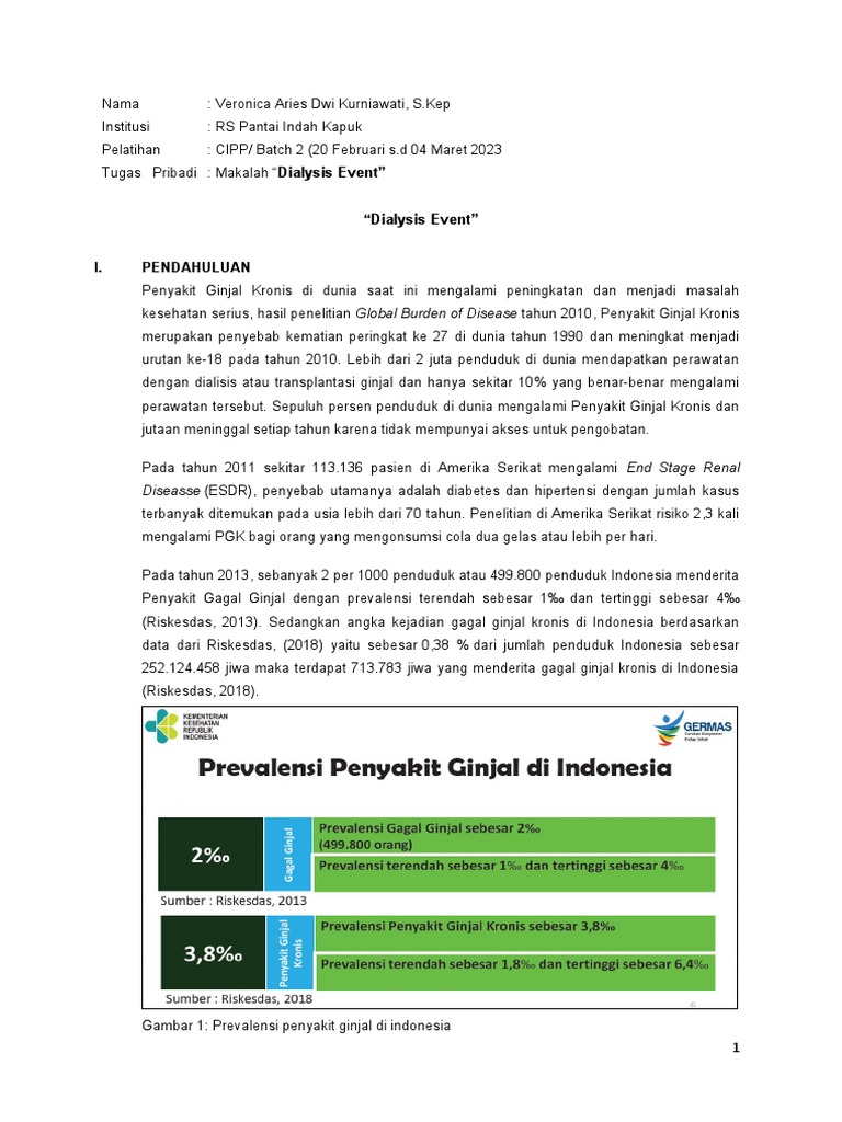 15 Tugas Makalah PPI-Dialisis Event-Veronica Aries-RSPIK | PDF