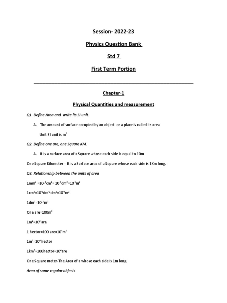 STD 7 Physics QB | PDF | Mirror | Reflection (Physics)