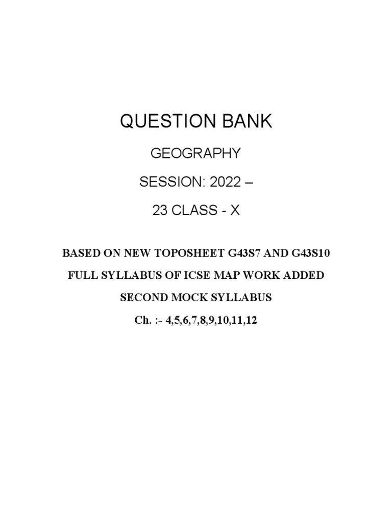 GEOGRAPHY-QUESTION-BANK-STD-10-compressed | PDF | Monsoon | Rain