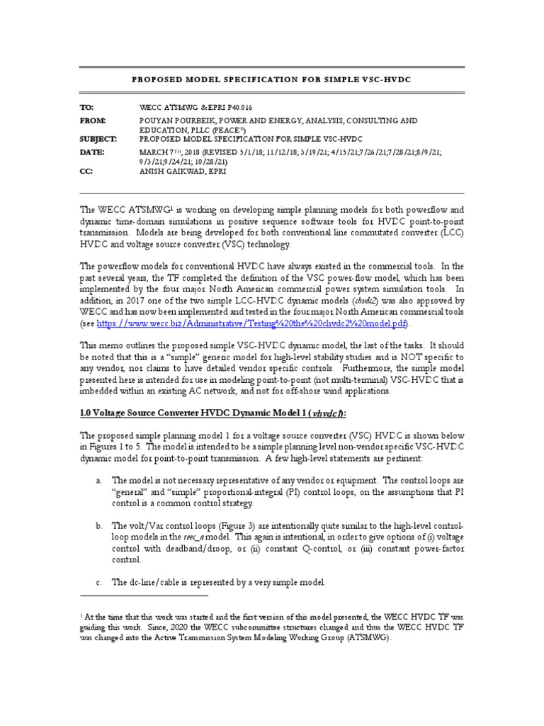 Memo Spec VSC-HVDC 102821 Rev11 | PDF | High Voltage Direct Current ...