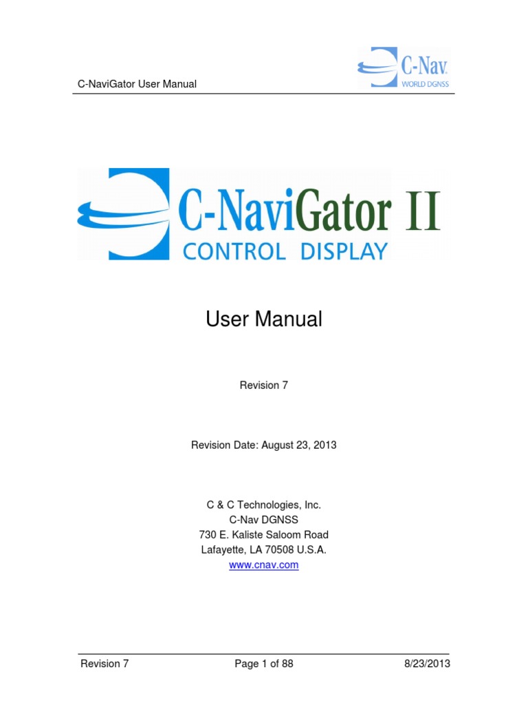 CNAV MAN 011.7 (C NaviGator User Manual) | PDF | Menu (Computing) | Computer Keyboard