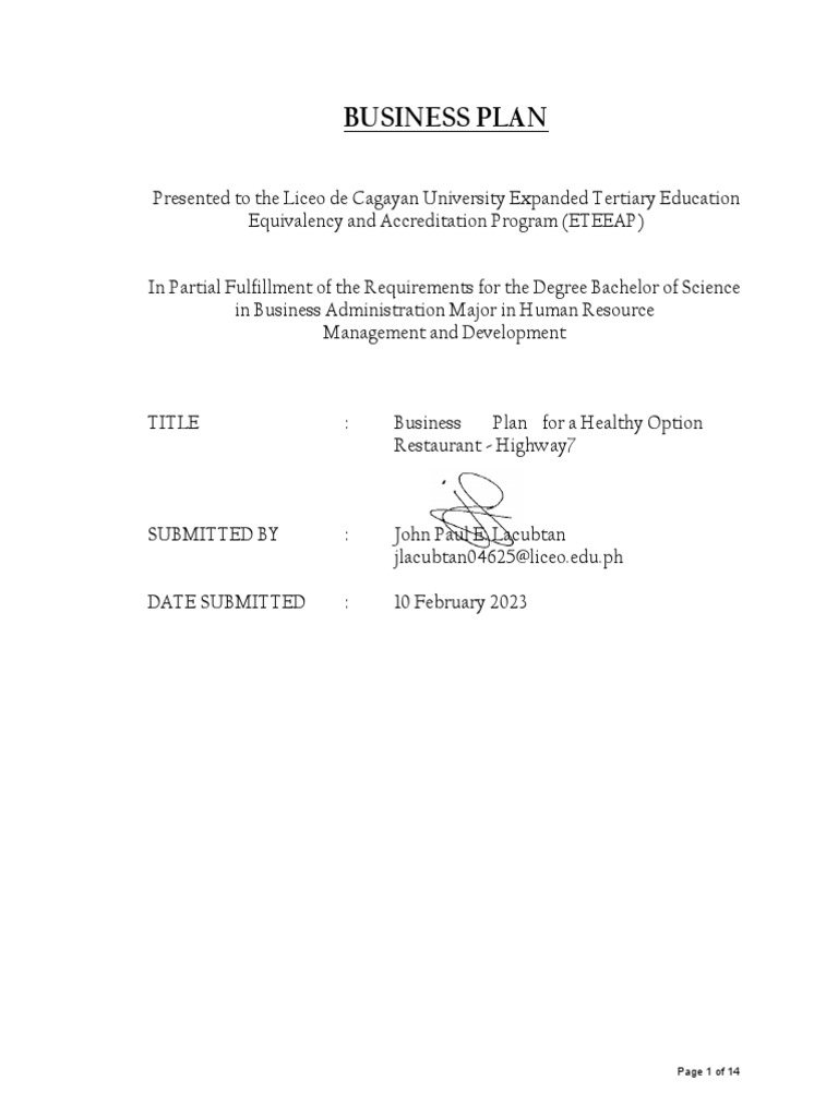 Highway7 business plan FINAL | PDF | Book Value | Equity (Finance)