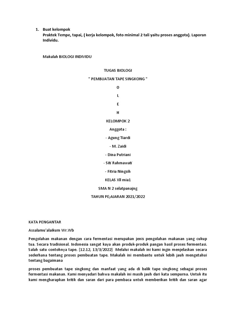 Tugas Tugas M.zaidi Tgas Kelompok Jmakalah Jlaporan Individu Jsoal Soal Objetif Biologi | PDF