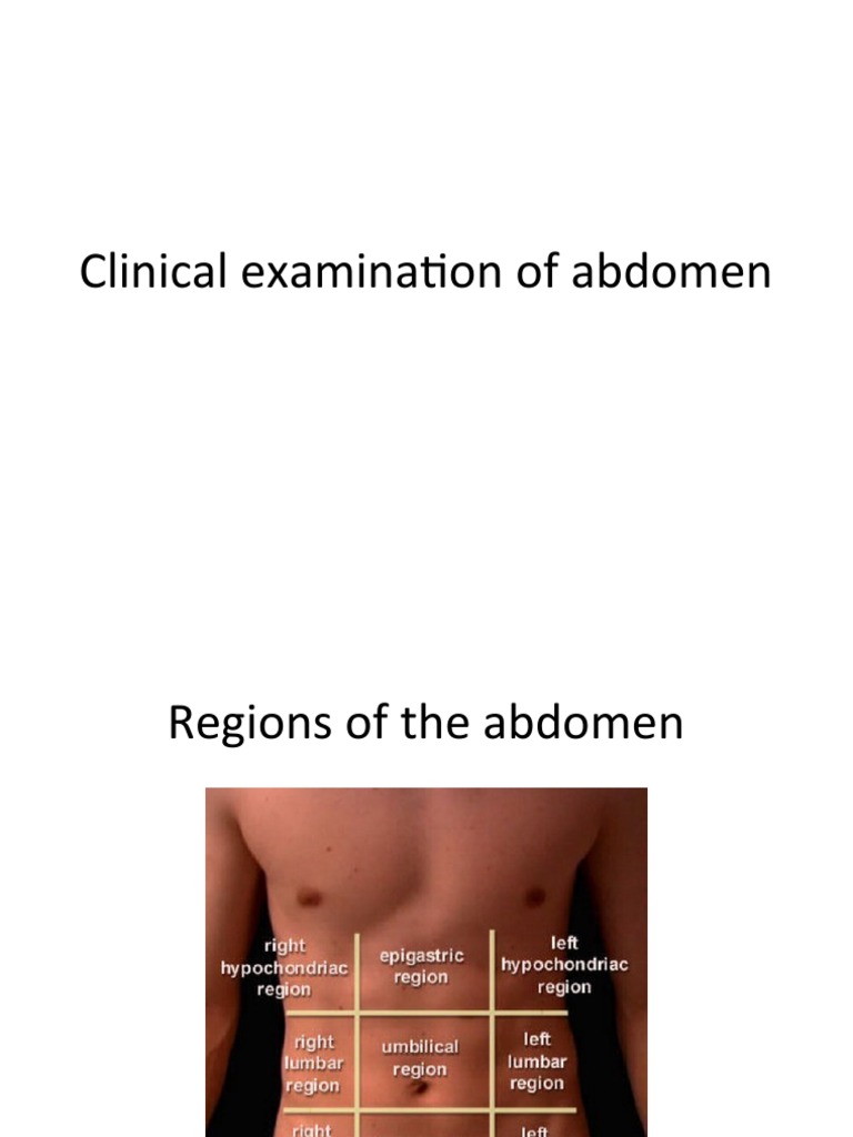 Clinical Examination of Abdomen | PDF | Abdomen | Medical Specialties