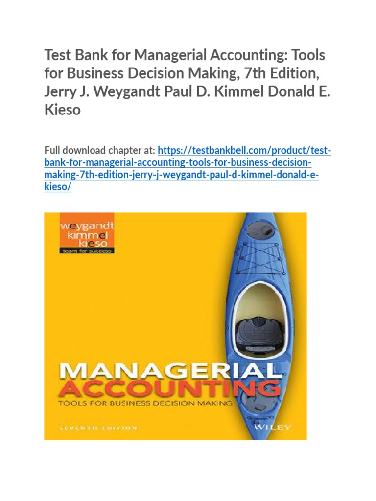 Test Bank For Managerial Accounting Tools For Business Decision Making ... Test Bank For Managerial Accounting Tools For Business Decision Making ...