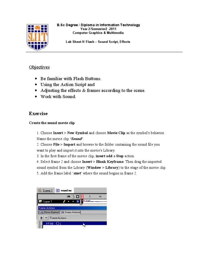 FLASH Worksheet 02 | PDF | Adobe Flash | Action Script