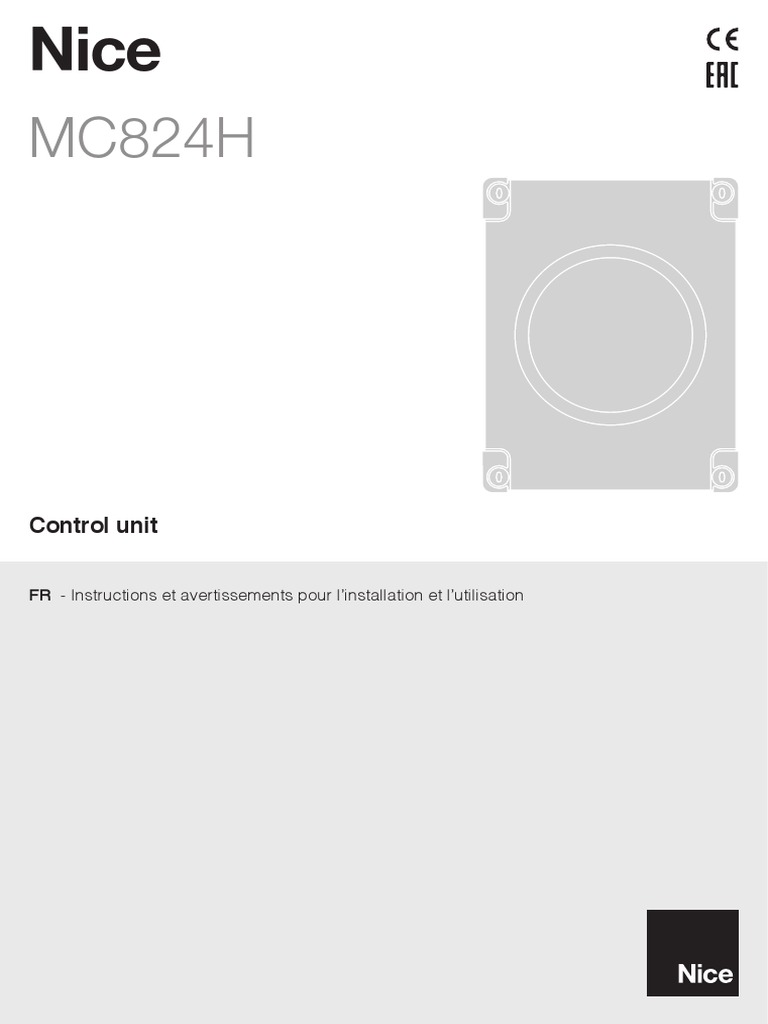 Manuel d'utilisation Nice MC824H | PDF | Résistance (composant ...
