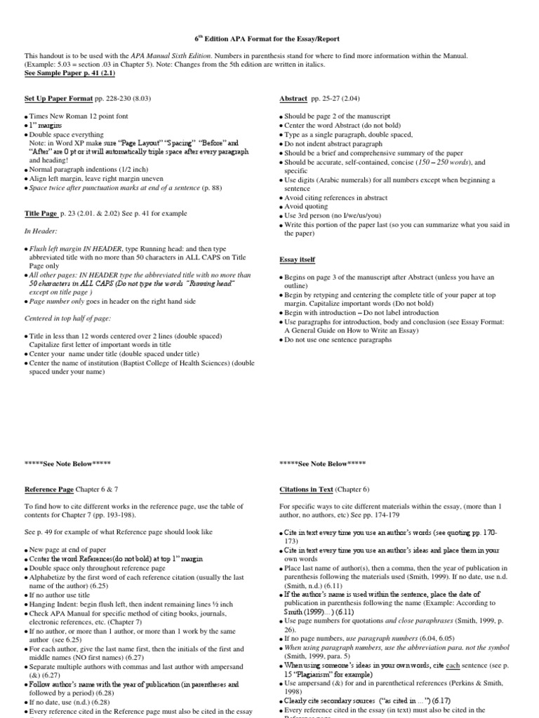 APA 6th Edition Essay Formatting Guide | PDF | Paragraph | Bracket
