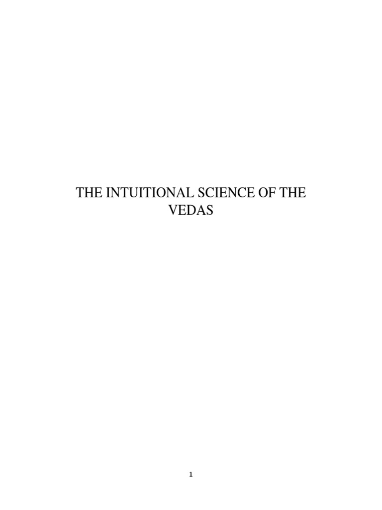 The Intuitional Science of The Vedas | PDF | Soul | Mind