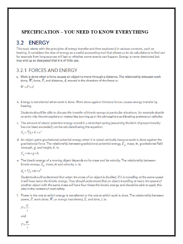Forces and Energy | PDF | Potential Energy | Kinetic Energy