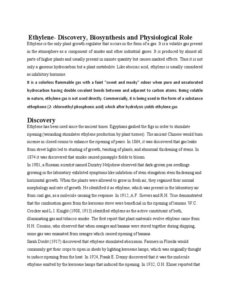Ethylene Concise | PDF | Chemistry | Botany