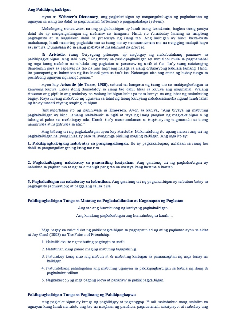 Ang Pakikipagkaibigan | PDF