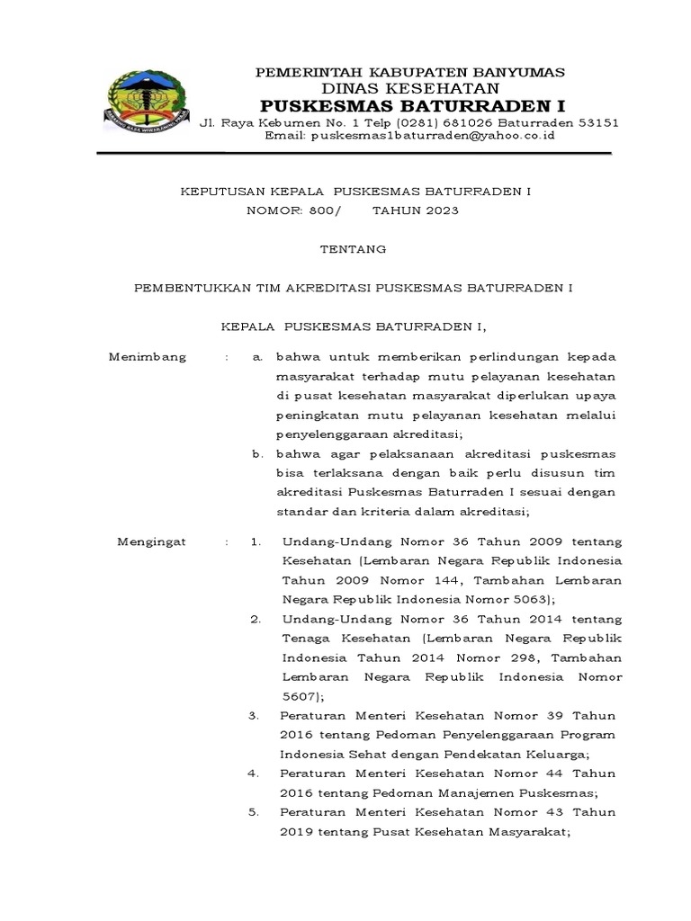 SK Tim Akreditasi 23 | PDF