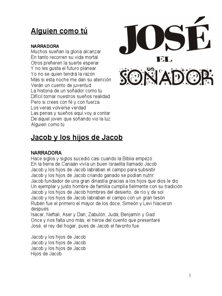 José El Soñador Guión Pdf Jacob