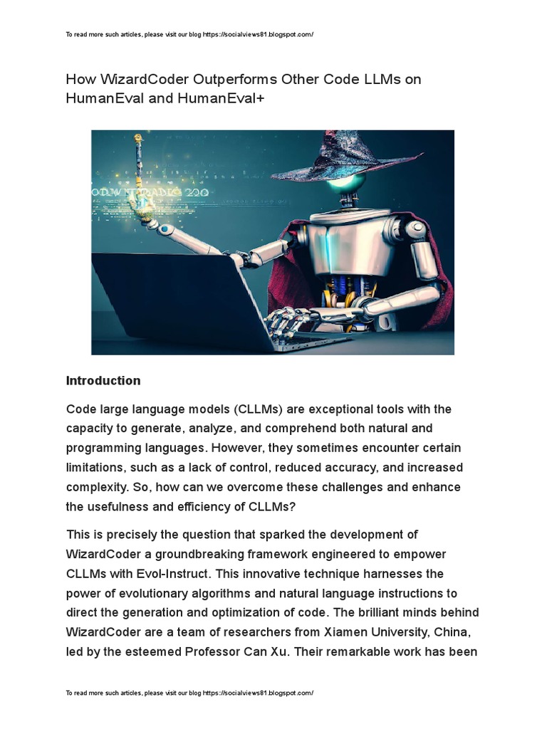 How WizardCoder Outperforms Other Code LLMs On HumanEval and HumanEval+ ... How WizardCoder Outperforms Other Code LLMs On HumanEval and HumanEval+ ...