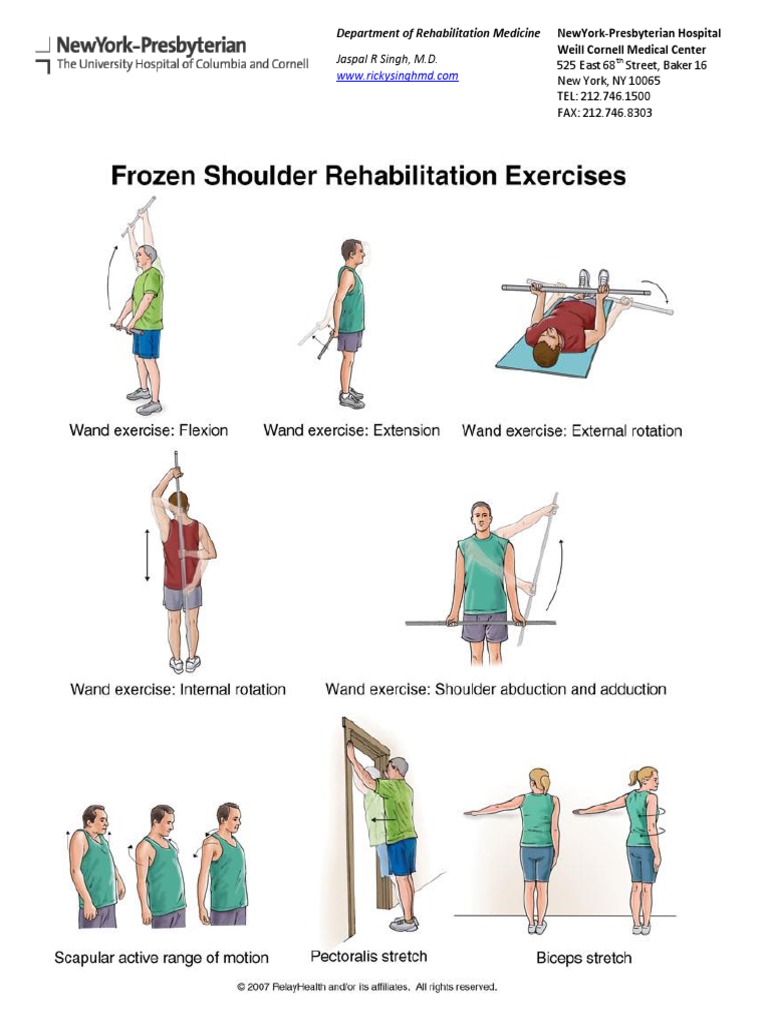 Frozen Shoulder Rehabilitation Exercises | PDF