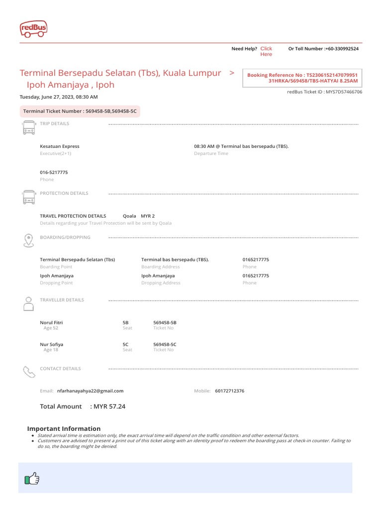 Ticket | PDF | Bus | Service Industries