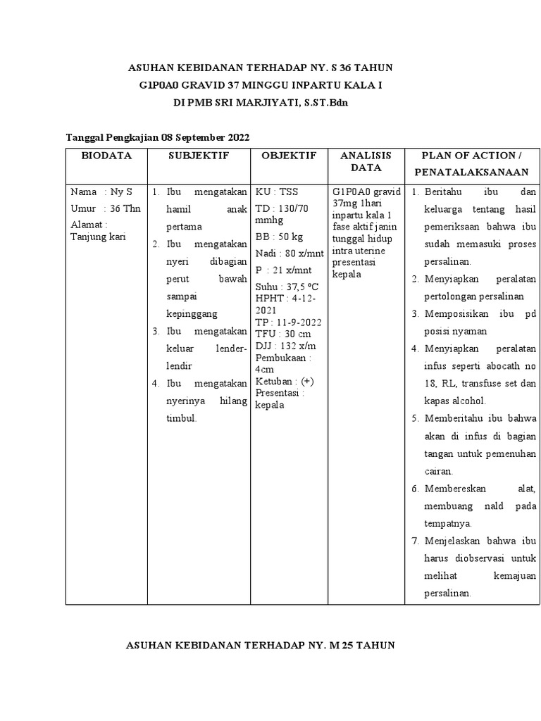 Contoh Pemasangan Infus pada Ibu Hamil | PDF