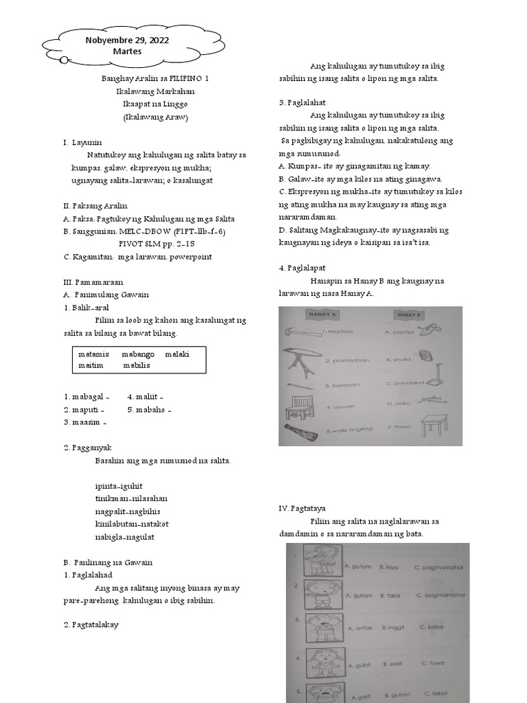 Filipino Q2 W4 D2 | PDF