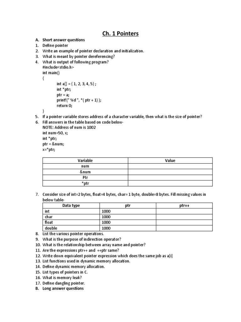 Question Bank C Programming | PDF