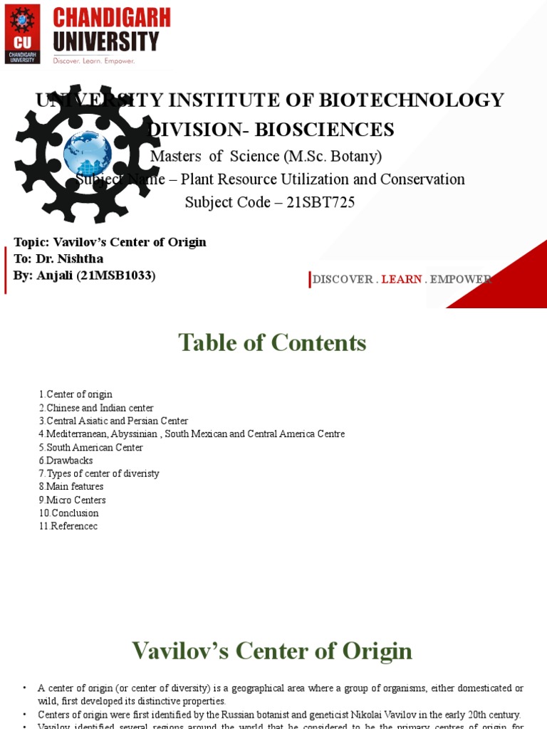 Vavilov's Center of Origin | PDF | Cereals | Biodiversity
