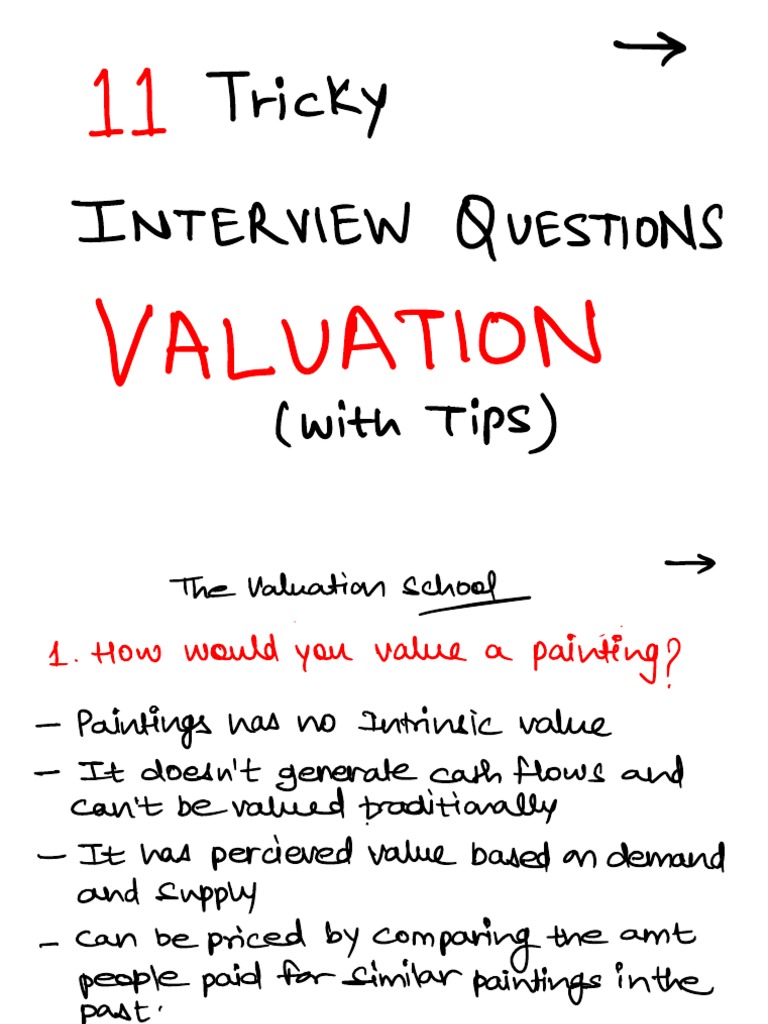 11 Tricky Valuation Interview Questions 1679990169 | PDF