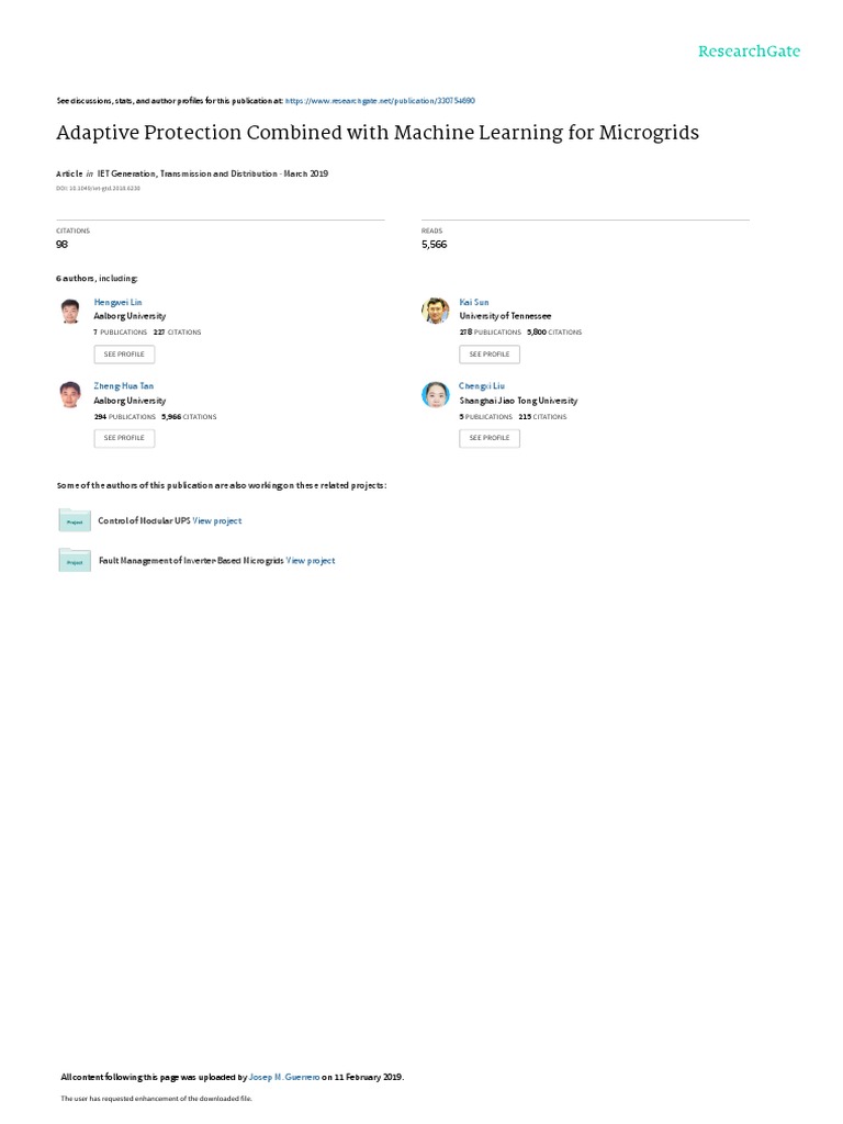 Adaptive Protection Combined With Machine Learning For Microgrids Pdf Machine Learning