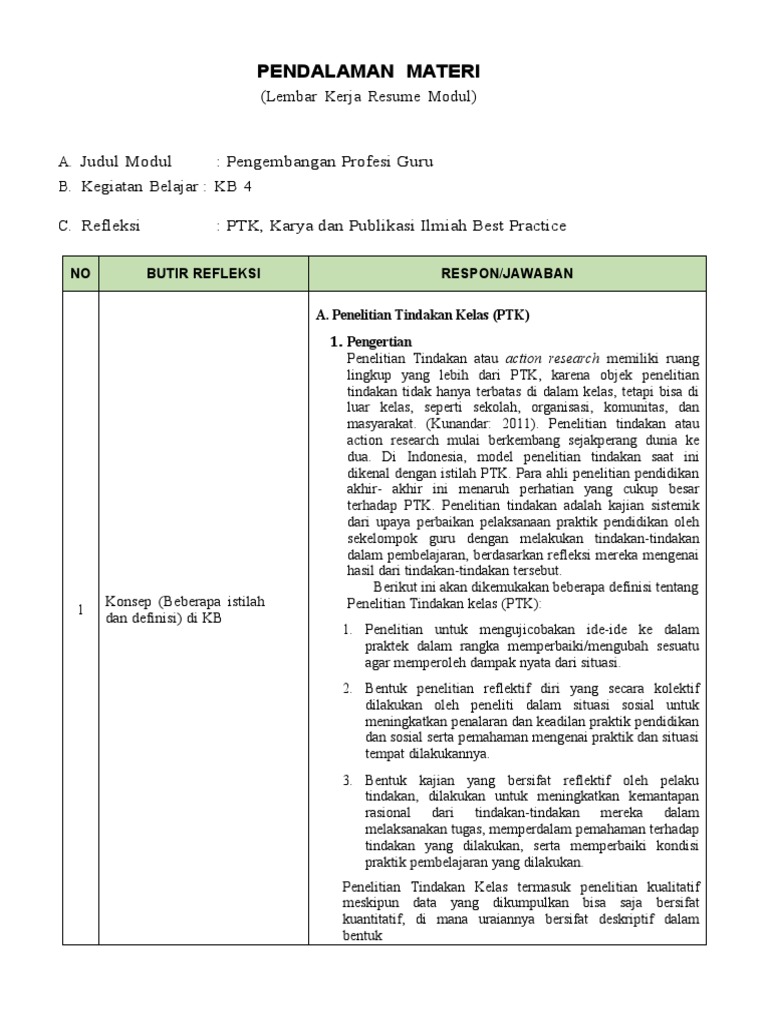 Resumi KB 4 Modul Profesi Guru | PDF