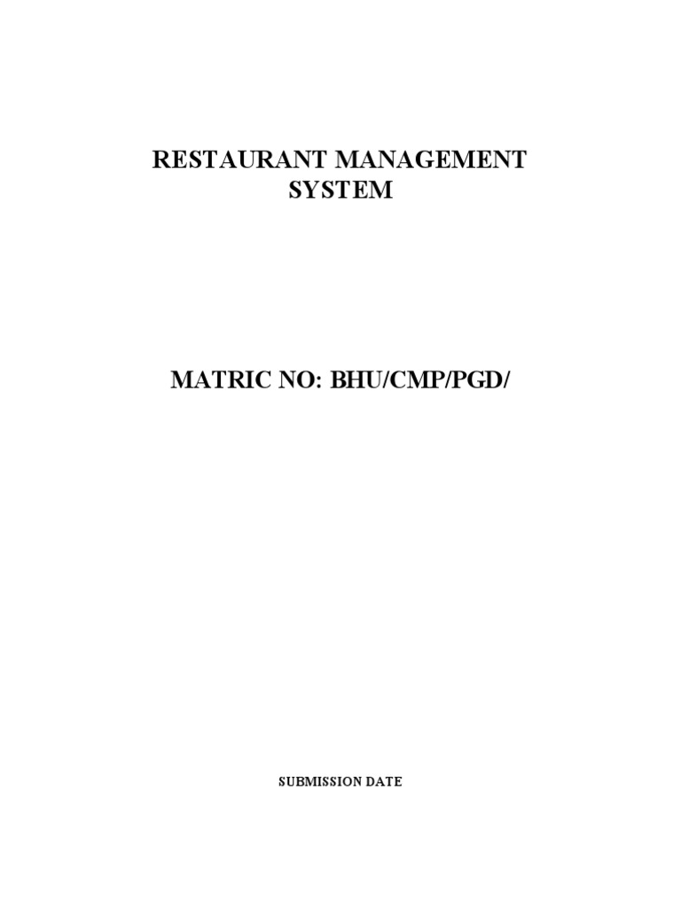 Restaurant Management System | PDF | Computer Programming | Computer Engineering