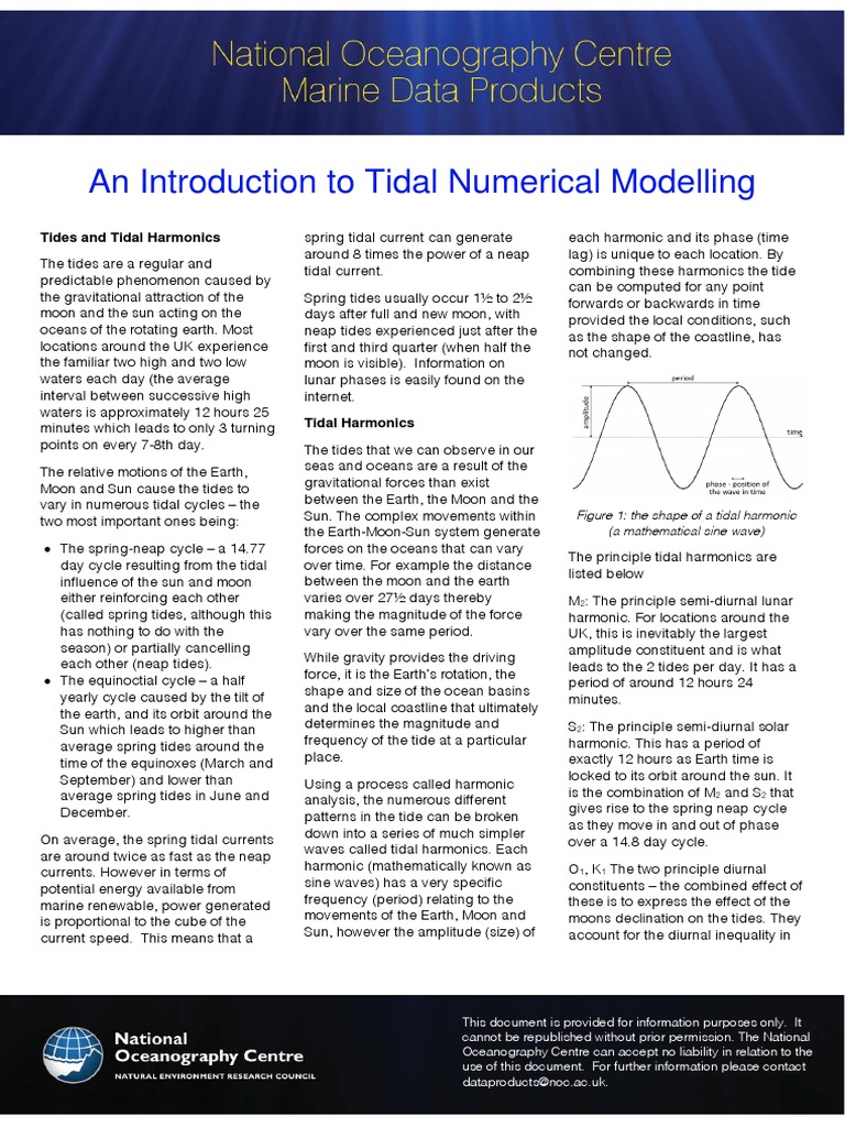 An Introduction To Tidal Modelling | PDF | Tide | Moon