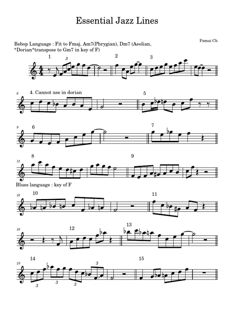 Essential Jazz Lines | PDF | Music Theory | Elements Of Music