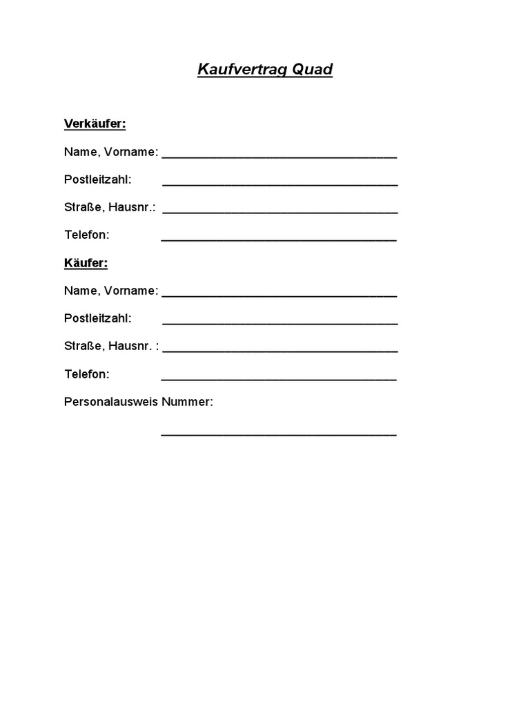 Kaufvertrag Quad | PDF