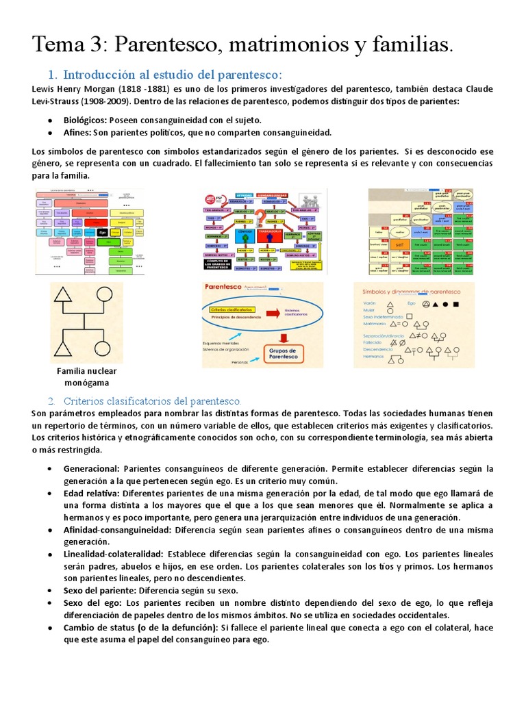 Parentesco y Matrimonio: Tipos y Clases | PDF | Parentesco | Matrimonio